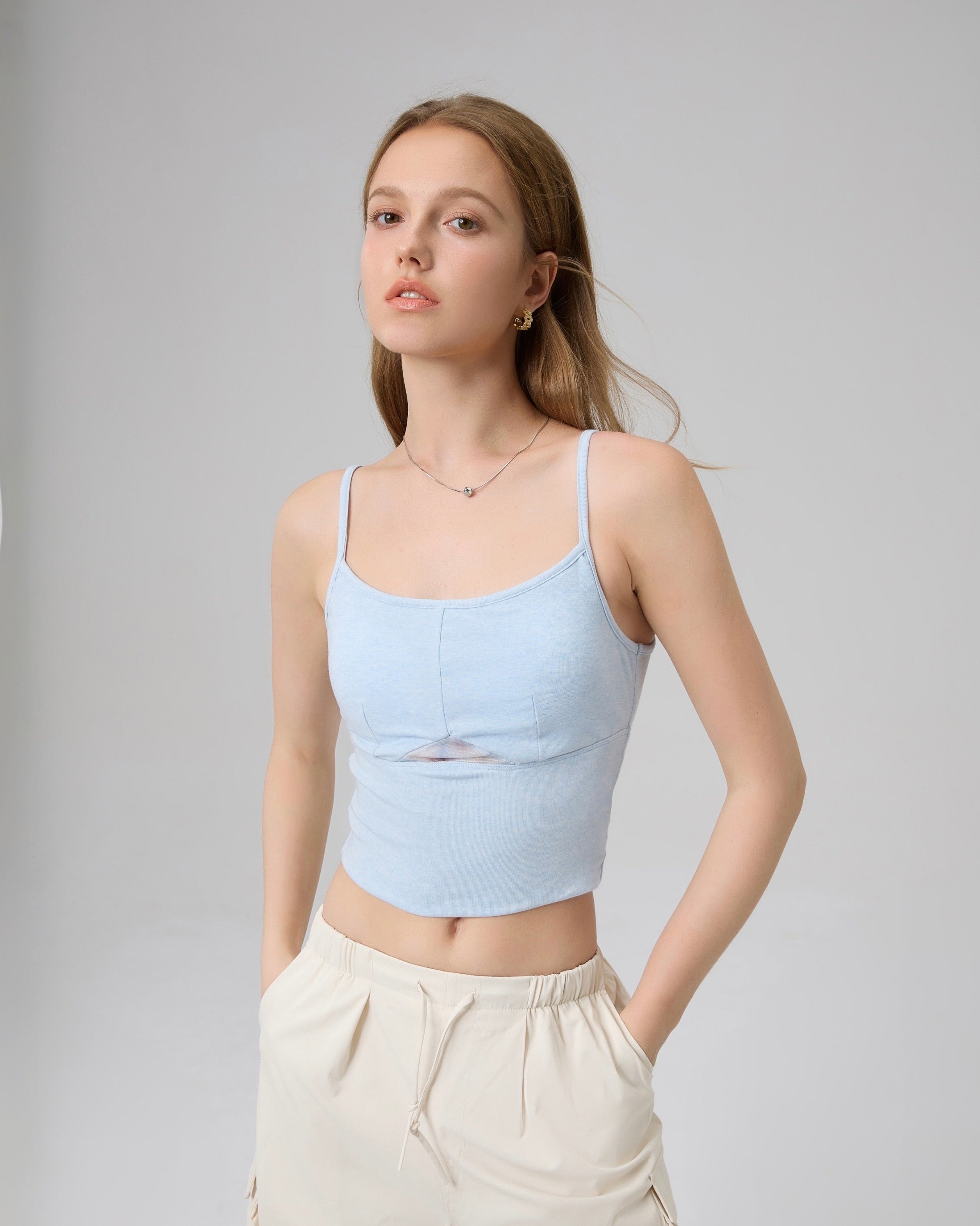 The Barely Built-in Bra Top – Mesh & Support For Women | Lethe Official